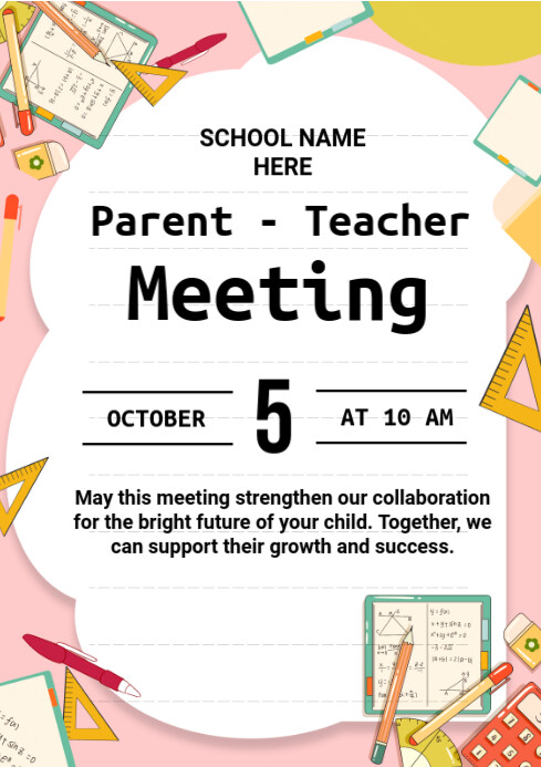 Joyful Parent Teacher Meeting A4 Template | PosterMyWall