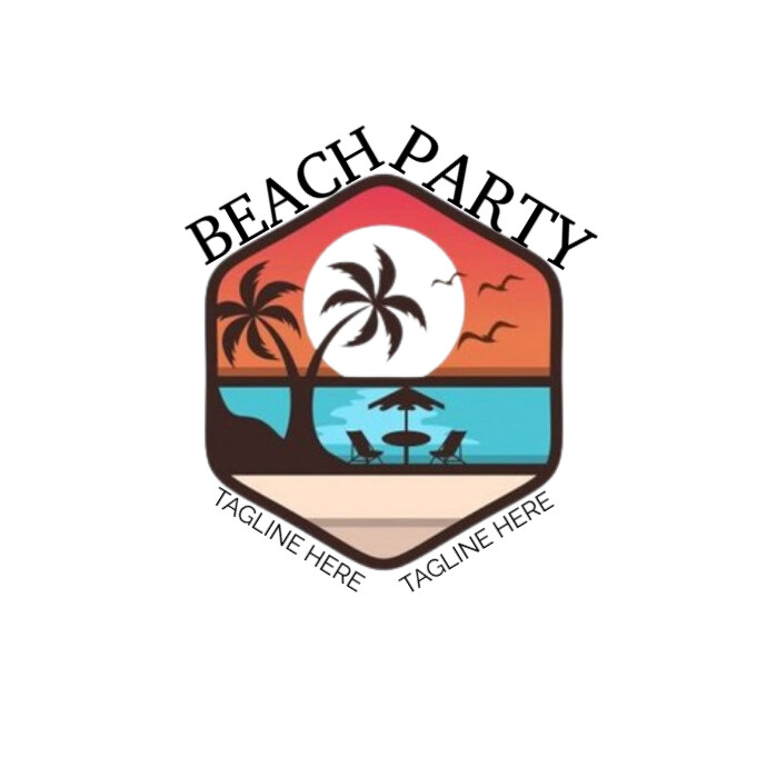 Plantilla de Joyful Party Logo and beach | PosterMyWall