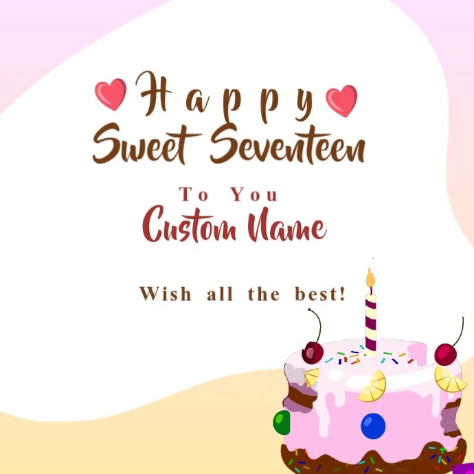 Plantilla de Joyful Pastel Color Gradient Happy Sweeet Seventeen ...
