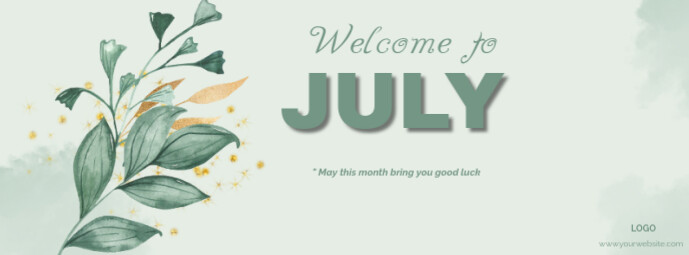 Joyful Pastel Welcome To July Facebook Cover Photo Template | PosterMyWall