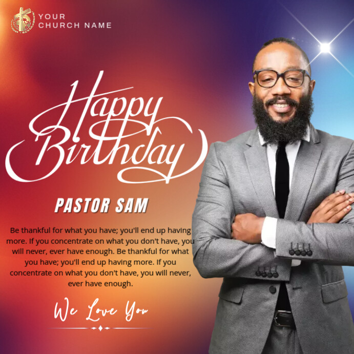 Copy of Joyful Pastors Birthday Square (1:1) | PosterMyWall