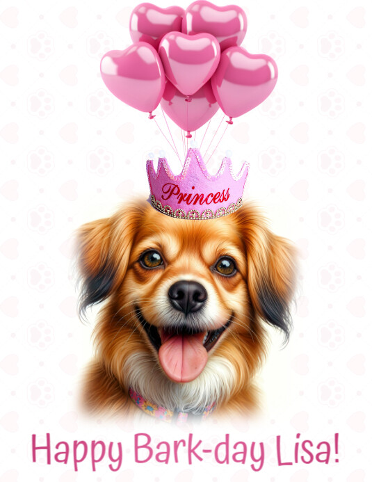 joyful Personalized Dog Birthday Card Flyer (us Letter) Template ...
