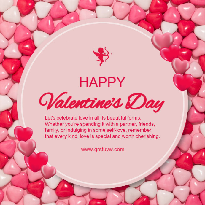 Joyful Pink/simple/valentines Day/hearts/hearts Day/love/love Month ...