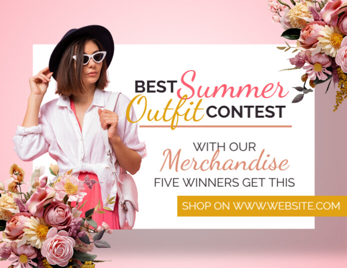 Copy of Joyful Pink Summer Contest Ad Flyer (us Lette | PosterMyWall