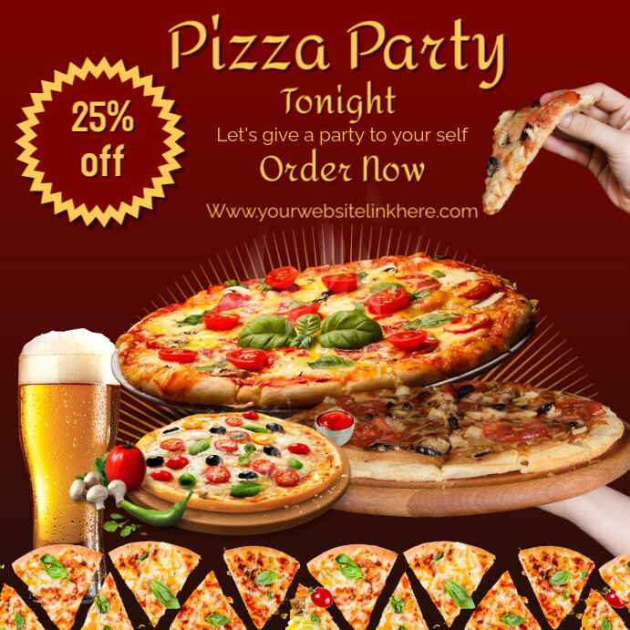 Copy of Joyful Pizza Instagram Post, Pizza party post, PIzza ads ...