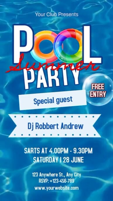 Copy of Joyful Pool Party Ad Video Flyer Design Instagram Story ...