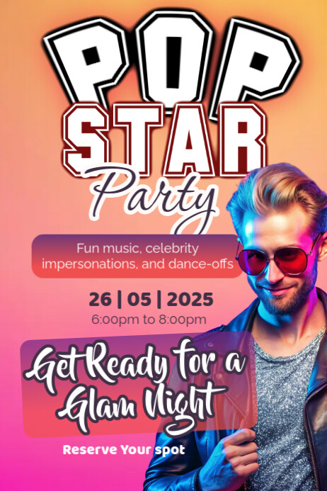 Joyful Pop Star Party Poster Template | PosterMyWall