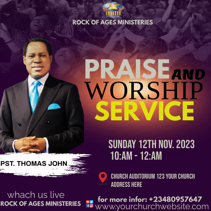 Modèle Joyful Praise Worship Instagram Post | PosterMyWall