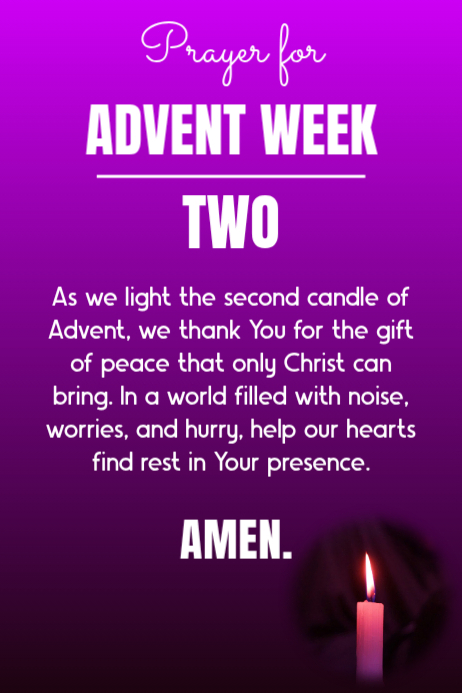 Joyful Prayer Week Two Peace Catholic Church Advent Card Flyer Post ...