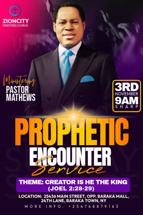 Copy of Joyful Prophetic Encounter Service Poster | PosterMyWall