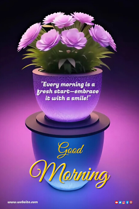 Copy of Joyful Purple Background Pastel Good Morning Poster | PosterMyWall