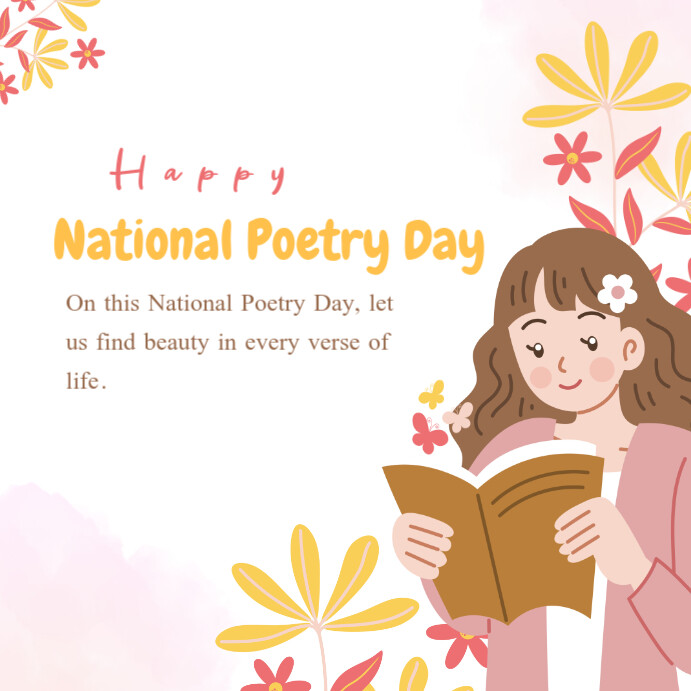 Modèle Joyful Putih Dan Kuning Ilustratif Hari Puisi Nasional Kiriman ...