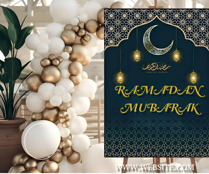 Joyful Ramadan Mubarak Large Rectangle Template | PosterMyWall