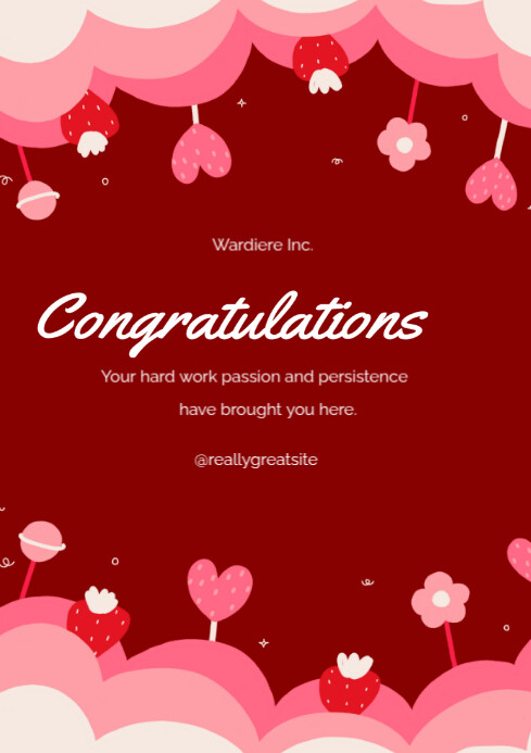 Joyful Red A4 Template | PosterMyWall