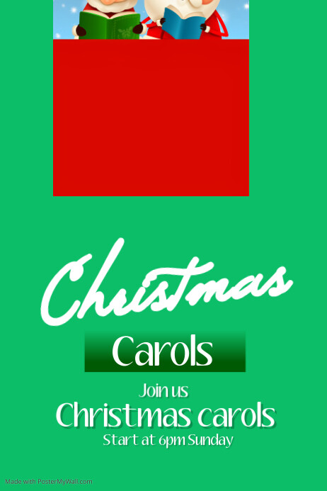 Joyful Red And Blue Background Maximalist Christmas Carols Poster ...