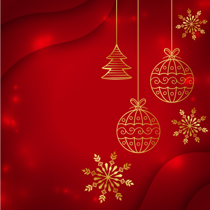 Joyful Red And Gold Christmas Background Instagram Post Template ...