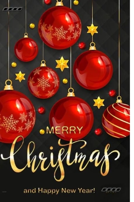Joyful Red And Gold Merry Christmas Poster Template | PosterMyWall