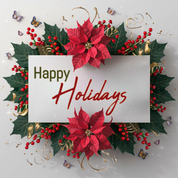 Copy of Joyful Red And Green Background Happy Holidays Greeting Card ...