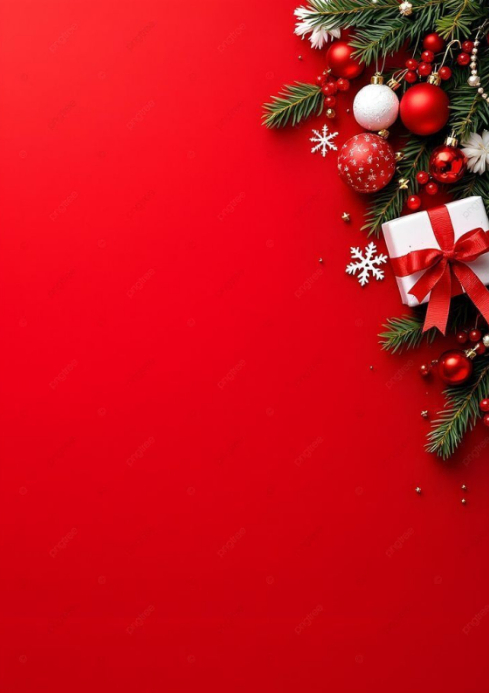 Joyful Red And Green Christmas Background A4 Template | PosterMyWall