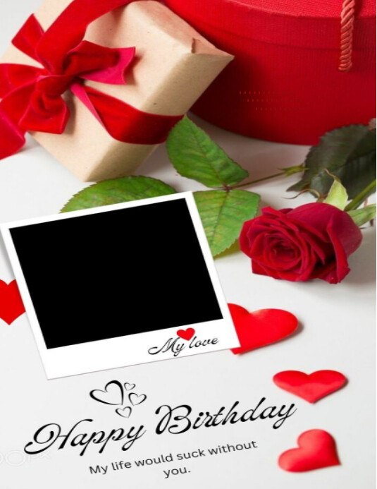 Joyful Red And White Birthday Frame With Blac Template | PosterMyWall