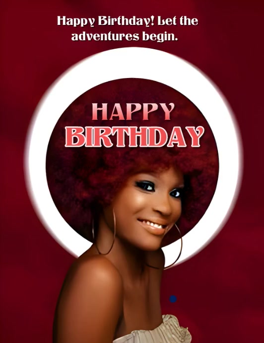 Joyful Red Background Pastel Happy Birthday templaat | PosterMyWall