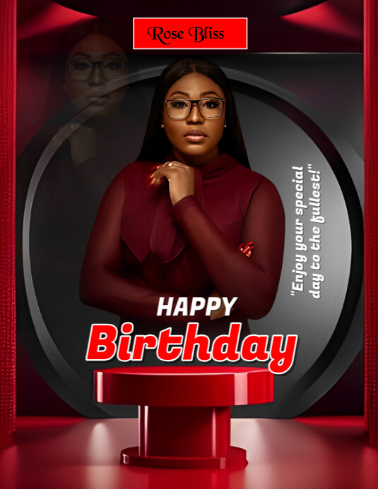 Copy of Joyful Red Background Pastel Happy Birthday Flyer (us Letter ...