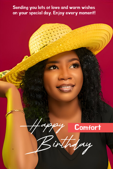 Joyful Red Background Pastel Happy Birthday Template | PosterMyWall