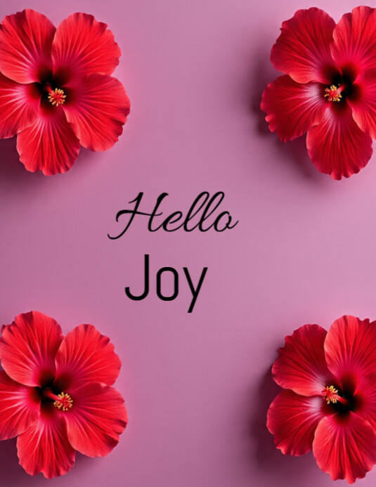 Copy of Joyful Red Pastel Hello Joy Flat Lay Template Flyer (us Letter ...