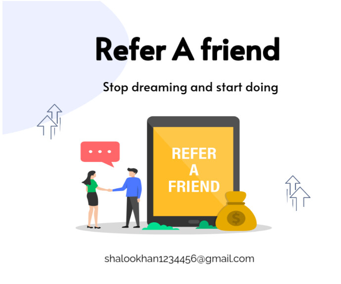 Joyful Refer A Friend Medium Rectangle Template | PosterMyWall