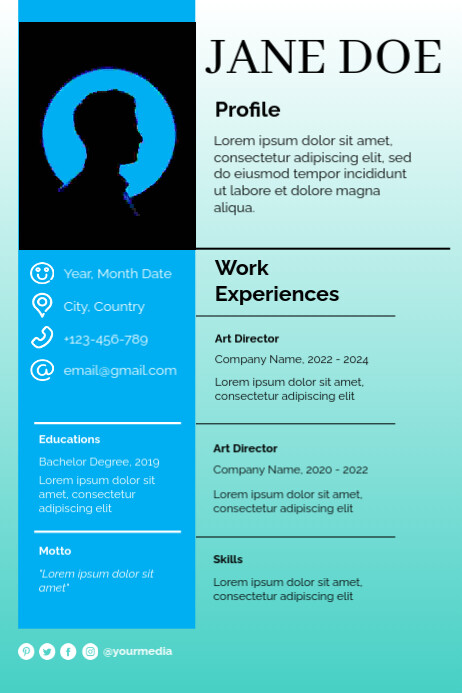 Joyful Resume Profile Poster Template | PosterMyWall
