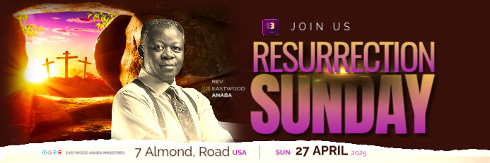 Joyful Resurrection Sunday Banner Banner 2' × 6' Template | PosterMyWall