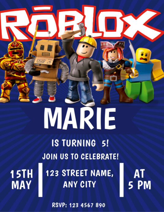 Copy of Joyful Roblox Birthday Invitation Flyer (us Letter) | PosterMyWall