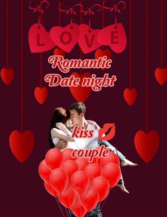 Joyful Romantic Date Night Flyer (us Letter) Template | PosterMyWall