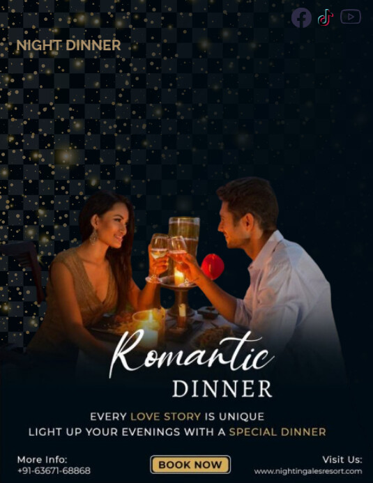 Copy of Joyful Romantic Dinner Flyer | PosterMyWall