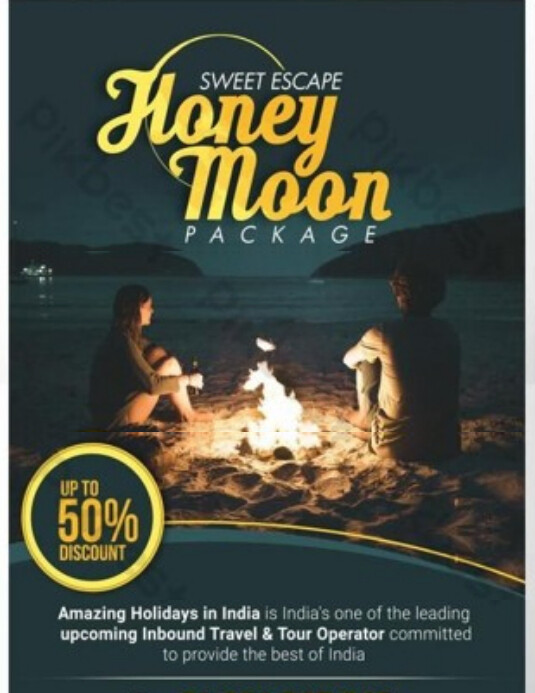 Joyful Romantic Honeymoon Flyer Template | PosterMyWall