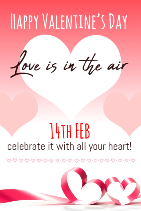 Copy of Joyful Romantic Valentine's Day Poster - Love, Hearts ...