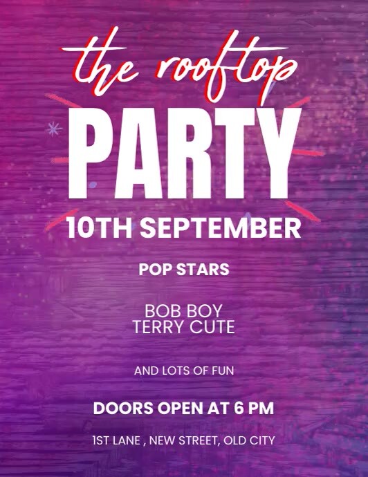 Copy of Joyful Rooftop Party Flyer (us Letter) | PosterMyWall