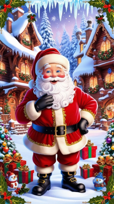 Joyful Santa Claus In The Winter Village Scene Instagram Story Template ...
