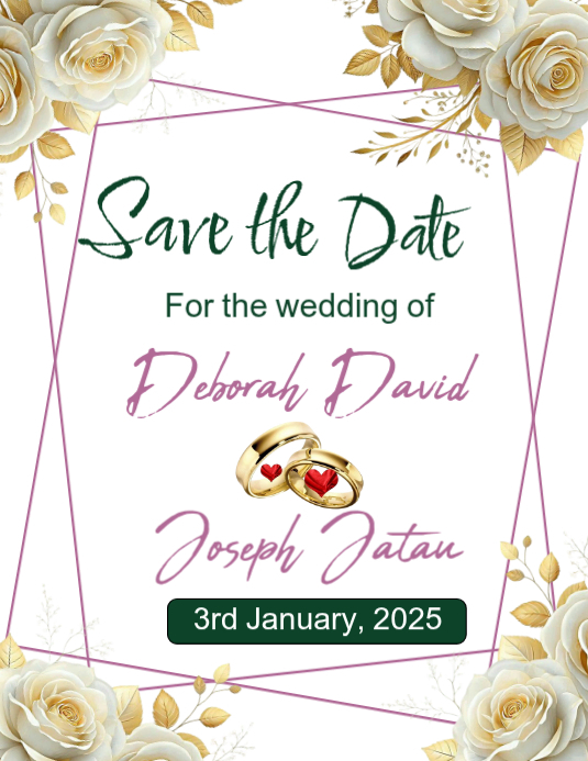 Joyful Save The Date Flyer (us Letter) Template | PosterMyWall