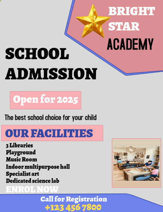 Joyful School Admission Flyer (us Letter) Template | PosterMyWall