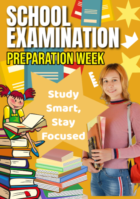 Modèle Joyful School Examination Preparation Week A2 | PosterMyWall