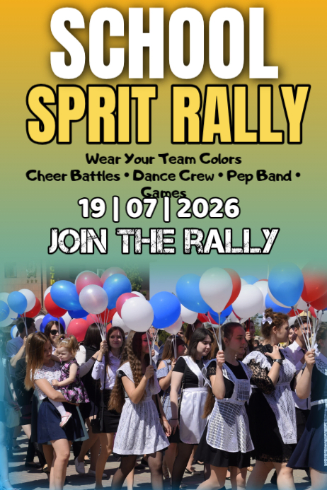 School Spirit Rally Posters Template | PosterMyWall