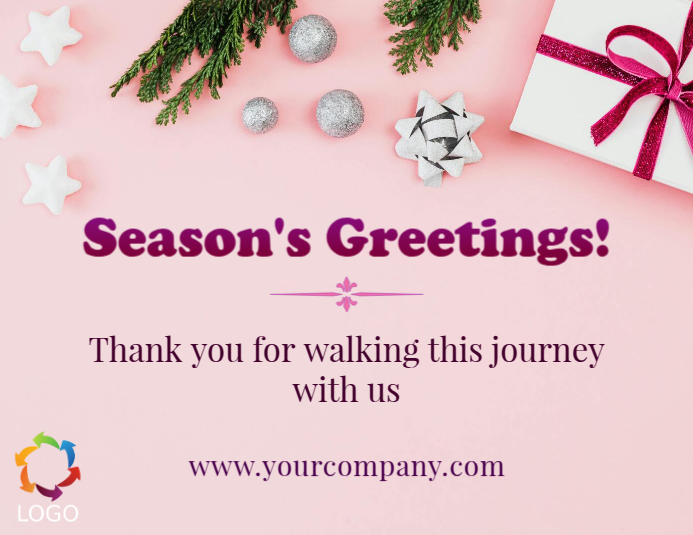 Joyful Season Greetings Company Thanks Poster Flyer Banner Post Card ...