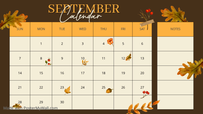 Joyful September Calendar 2025 Template | PosterMyWall