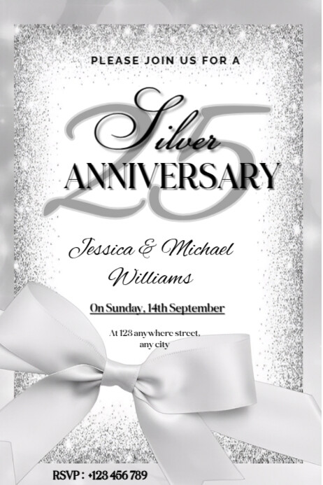 Joyful Silver Jubilee Anniversary Poster Template | PosterMyWall