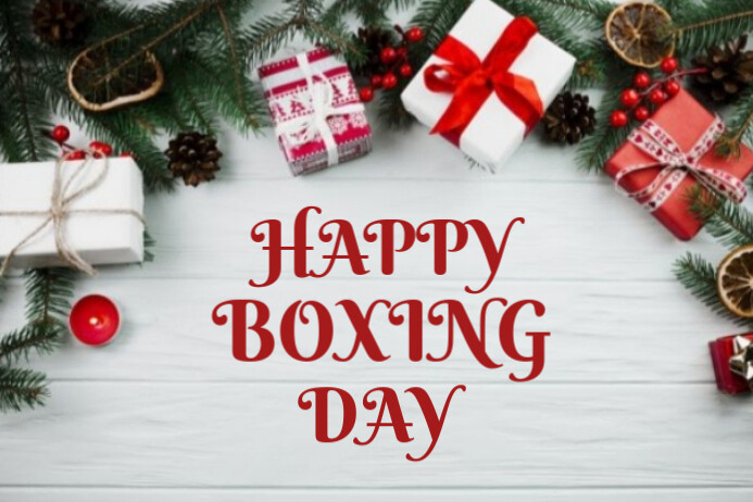 Joyful Simple Happy Boxing Day Poster Templat | PosterMyWall