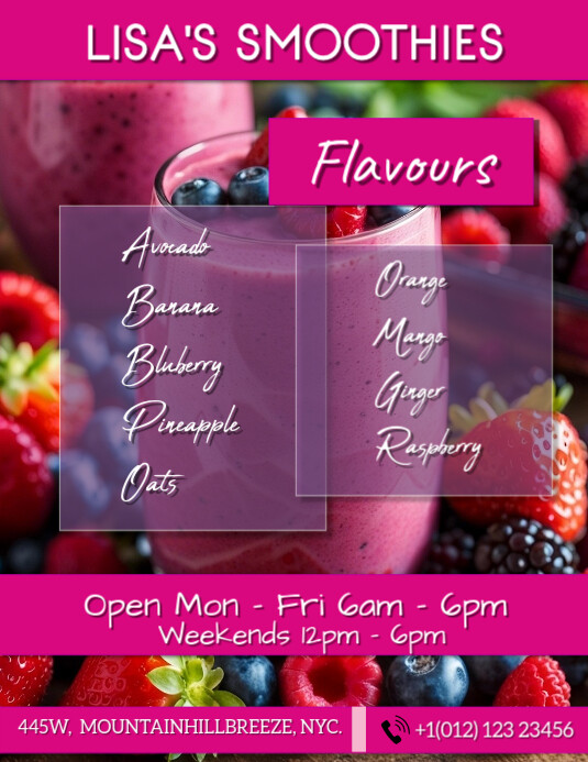 Copy of Joyful Smoothie Flyer (us Letter) | PosterMyWall
