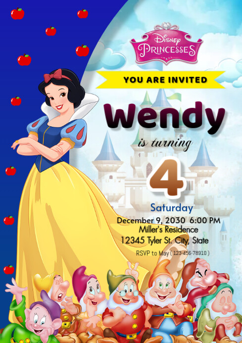 Joyful Snow White A4 Template | PosterMyWall