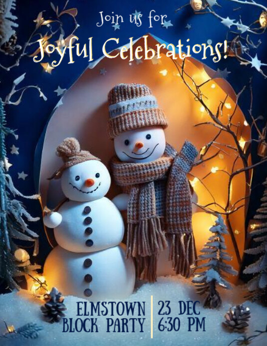 Copy of Joyful Snowmen Christmas Celebrations Flyer (us Letter ...