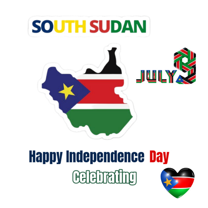 Joyful South Sudan Independence Day Flyer Design Album Cover Template ...